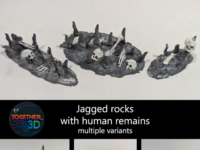 Jagged rock with human remains - DND terrain - Free 3D Print Model ...