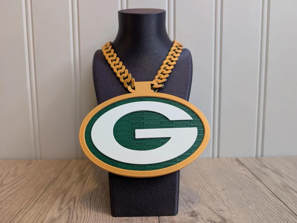 Green Bay Packers Oversized Pendant and Chain by MFDesigns3D MakerWorld ...