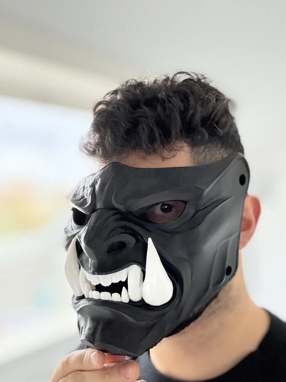 Oni-Samurai Mask - Free 3D Print Model - MakerWorld