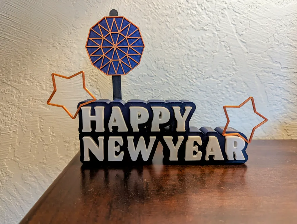 Happy New Year Sign by E3P Designs - MakerWorld