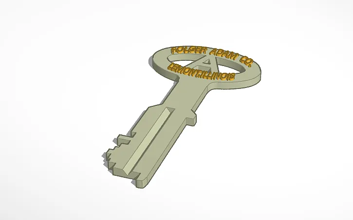 Folger Adam Key (prison key) by Beers MakerWorld: Download Free 3D Models