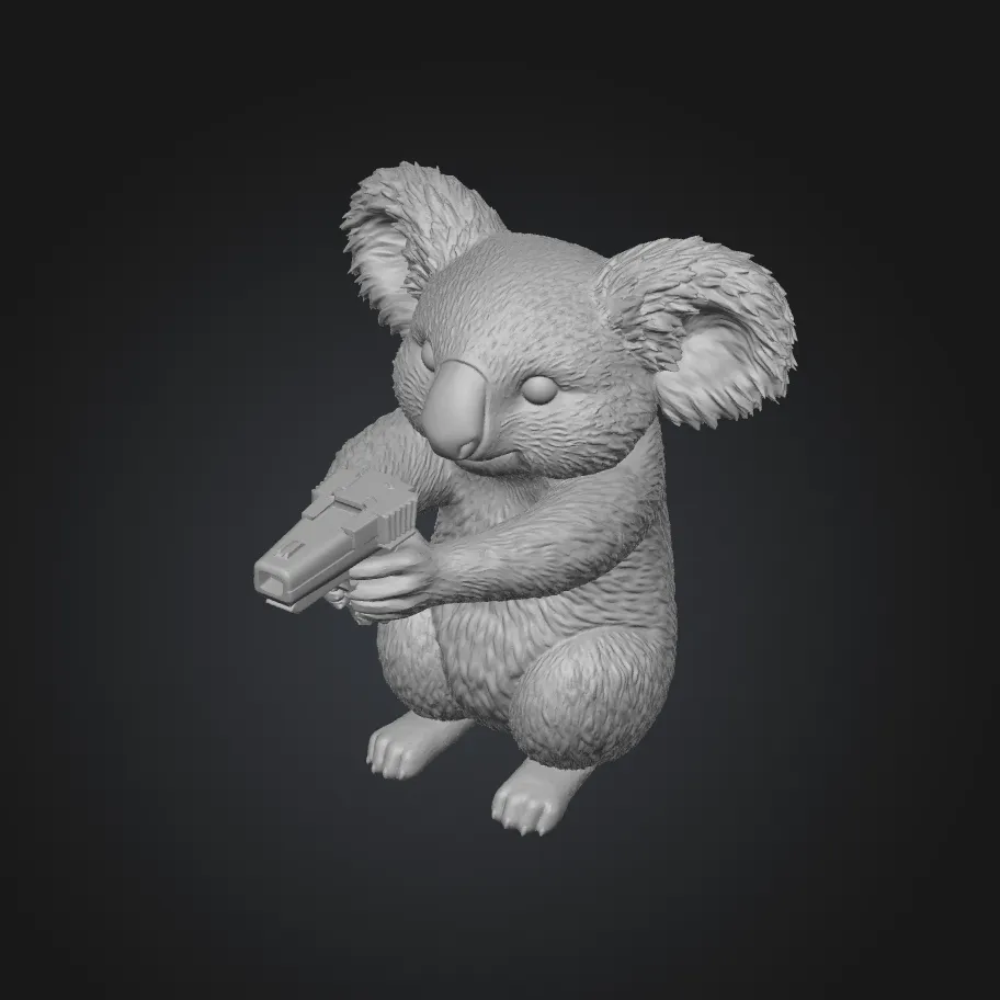 Gangster Koala Screen Buddy - Free 3D Print Model - MakerWorld