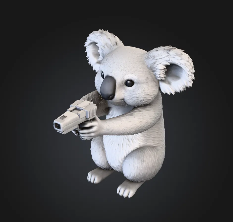 Gangster Koala Screen Buddy - Free 3D Print Model - MakerWorld