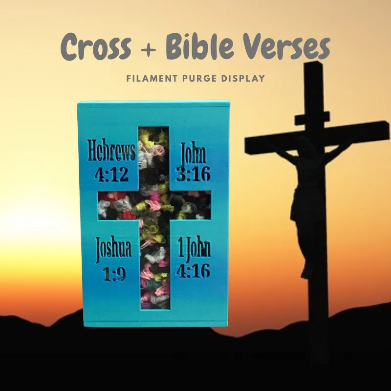 Cross + Bible Verses Filament Purge Display - Free 3D Print Model ...