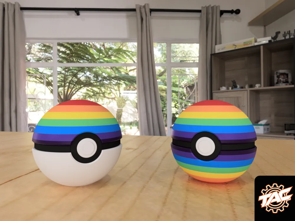Rainbow Pokeball - Free 3D Print Model - MakerWorld