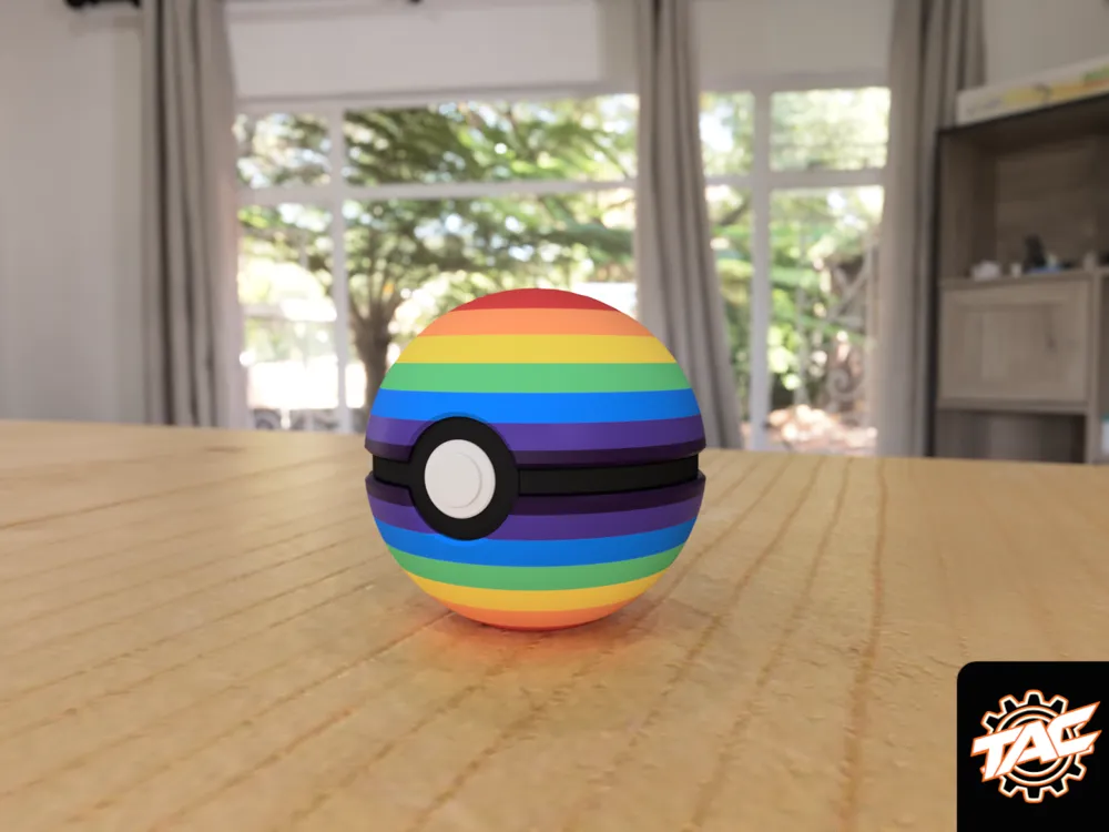 Rainbow Pokeball - Free 3D Print Model - MakerWorld