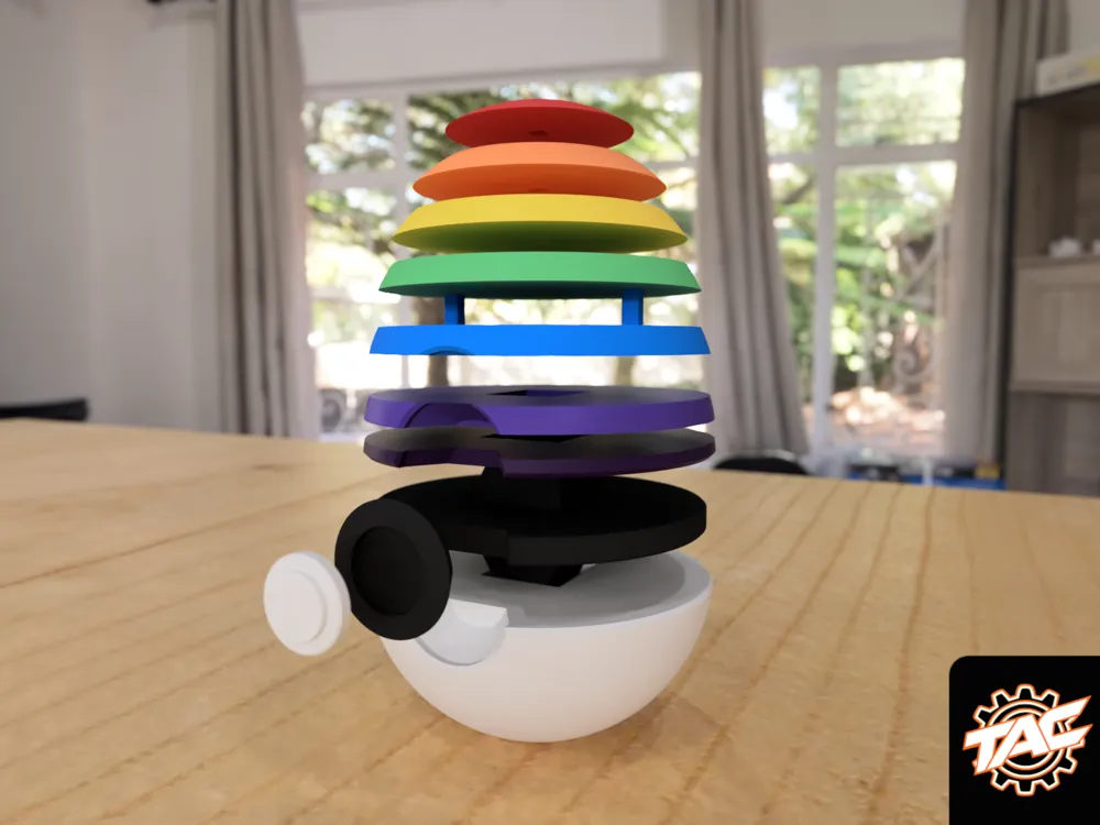 Rainbow Pokeball - Free 3D Print Model - MakerWorld