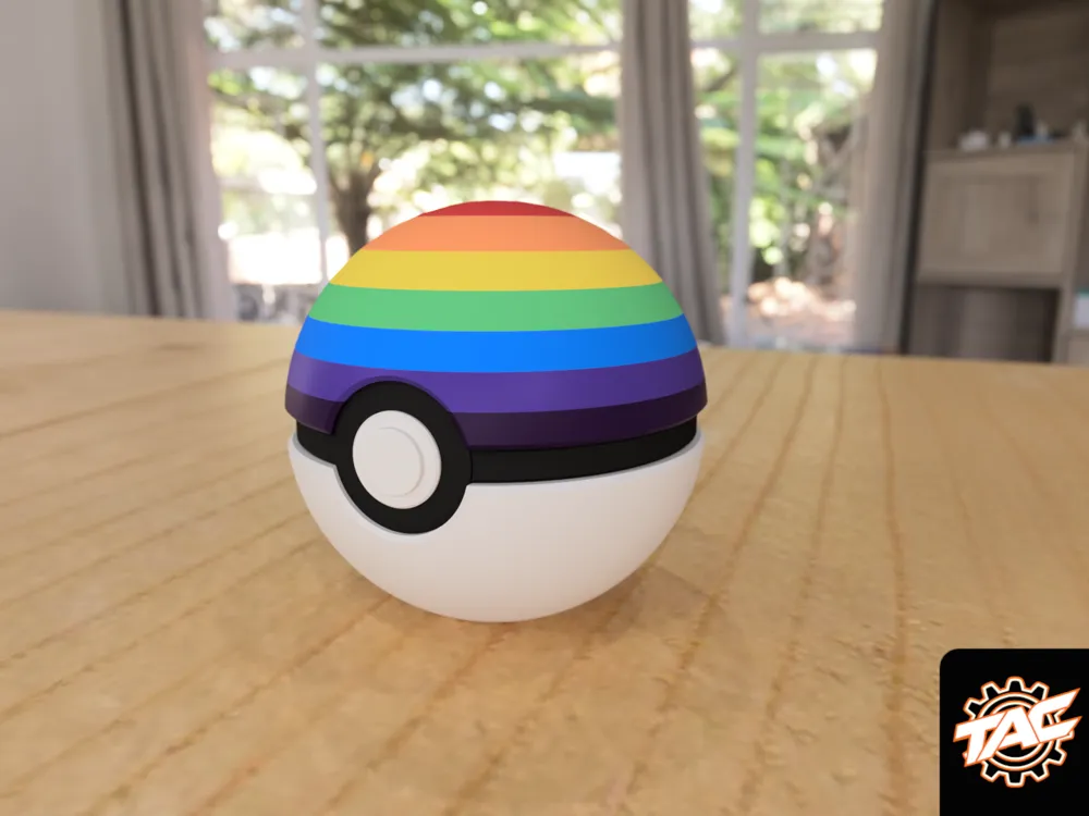 Rainbow Pokeball - Free 3D Print Model - MakerWorld