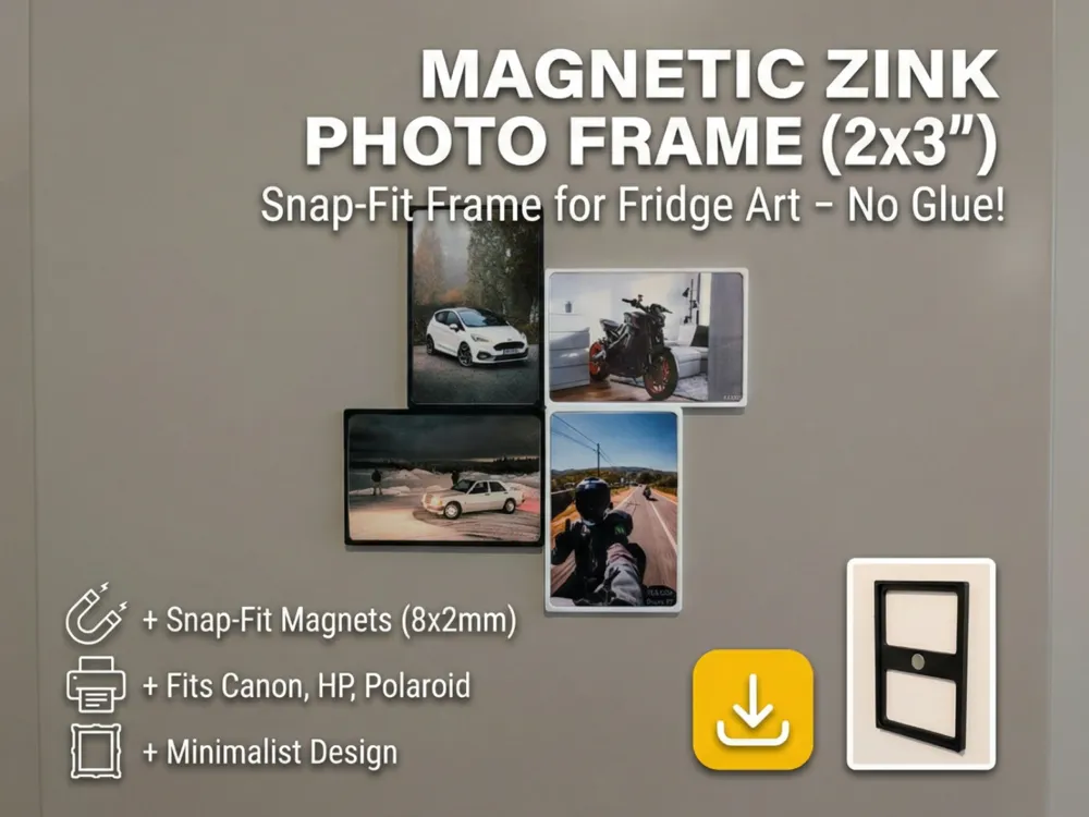 Magnetic ZINK Photo Frame (2x3" (5x7.6cm)) - Free 3D Print Model ...