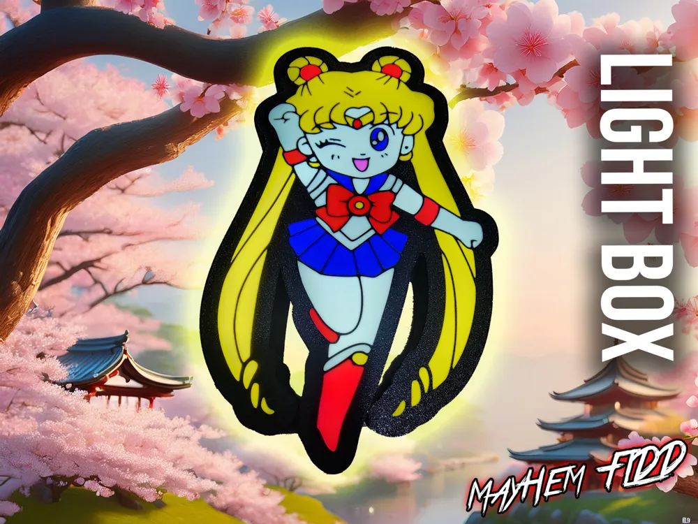 Sailor Moon (2 Versions) - LED Light Box by MayHem - MakerWorld