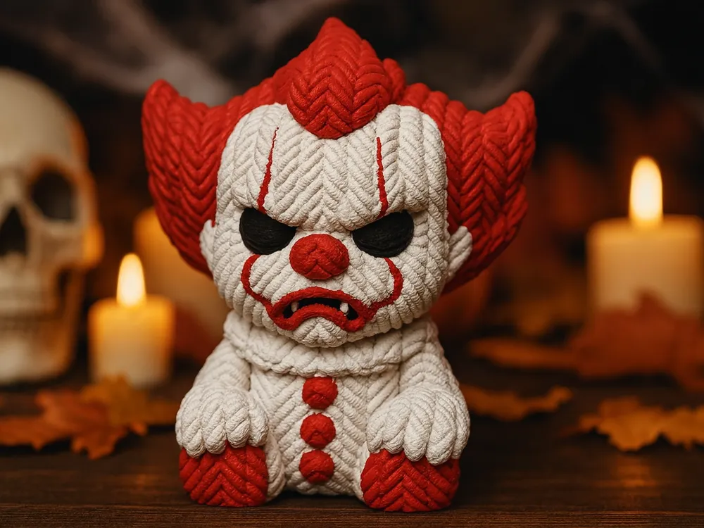 Knitted Horror Clown - Free 3D Print Model - MakerWorld