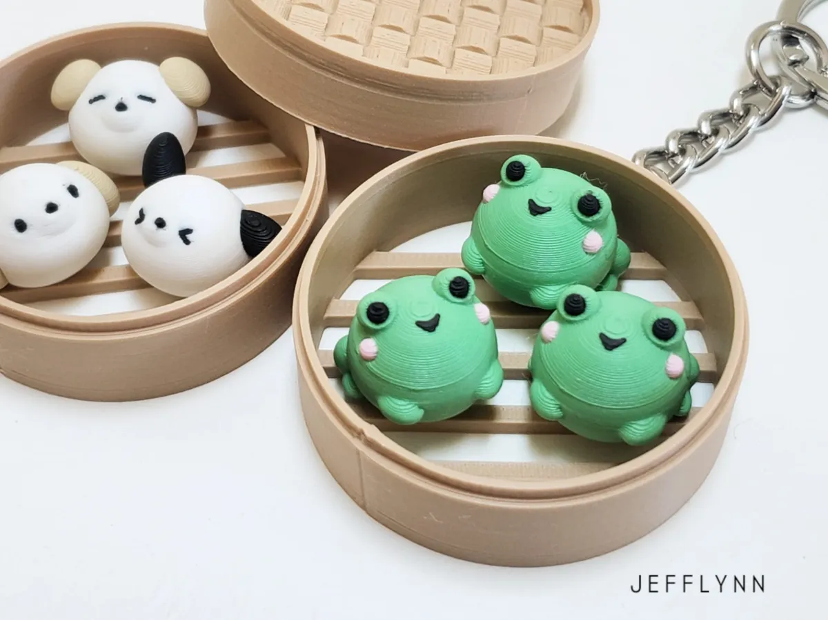 Frog Bun Fidget Keychain (Dim Sum) - Free 3D Print Model - MakerWorld