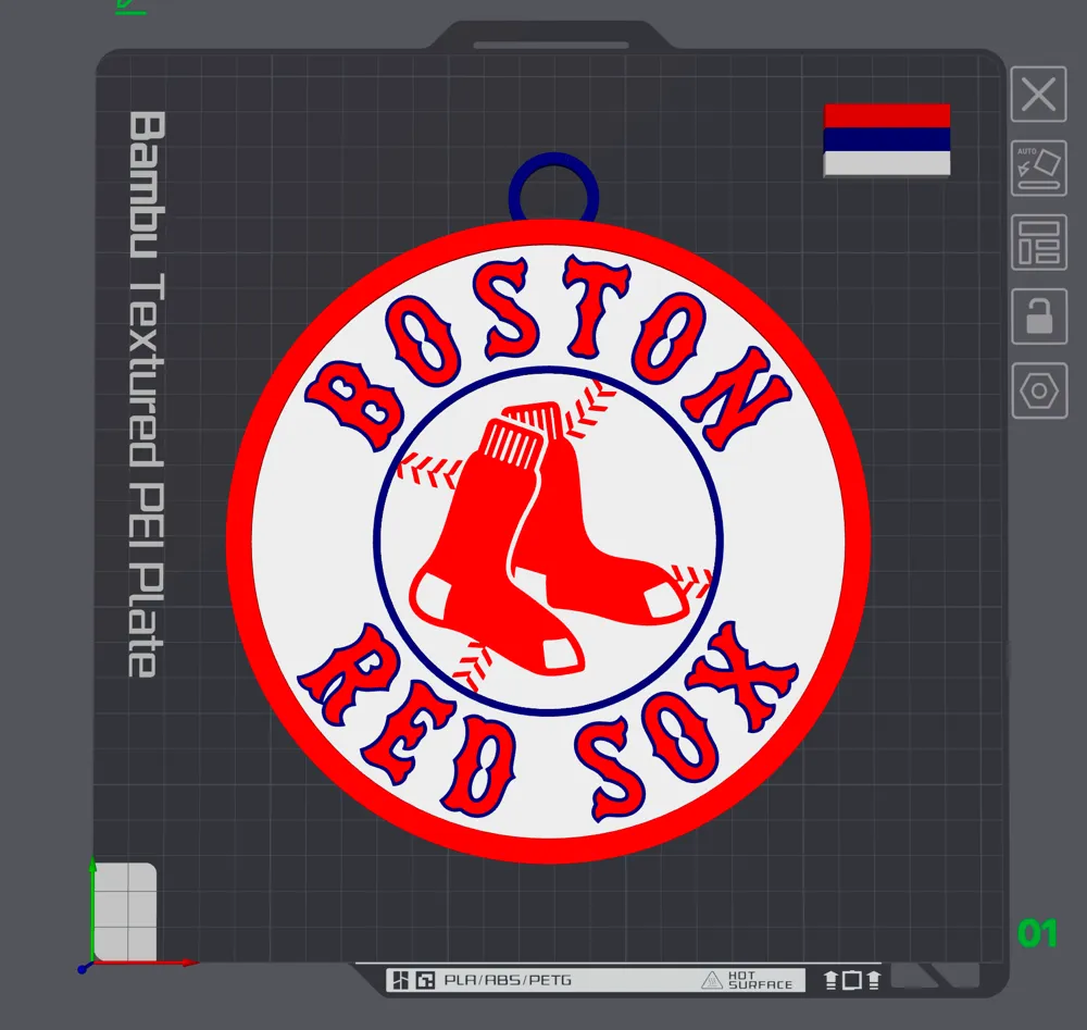 Boston Red Sox Logo for Necklace by m.cody.sims - MakerWorld