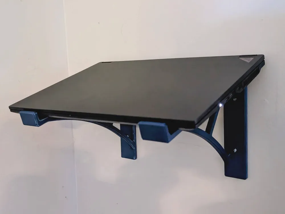 Wall Brackets for Laptop, angled shelf bracket - Free 3D Print Model ...