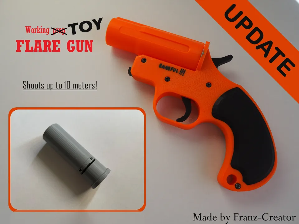 Flare gun - working toy - Free 3D Print Model - MakerWorld