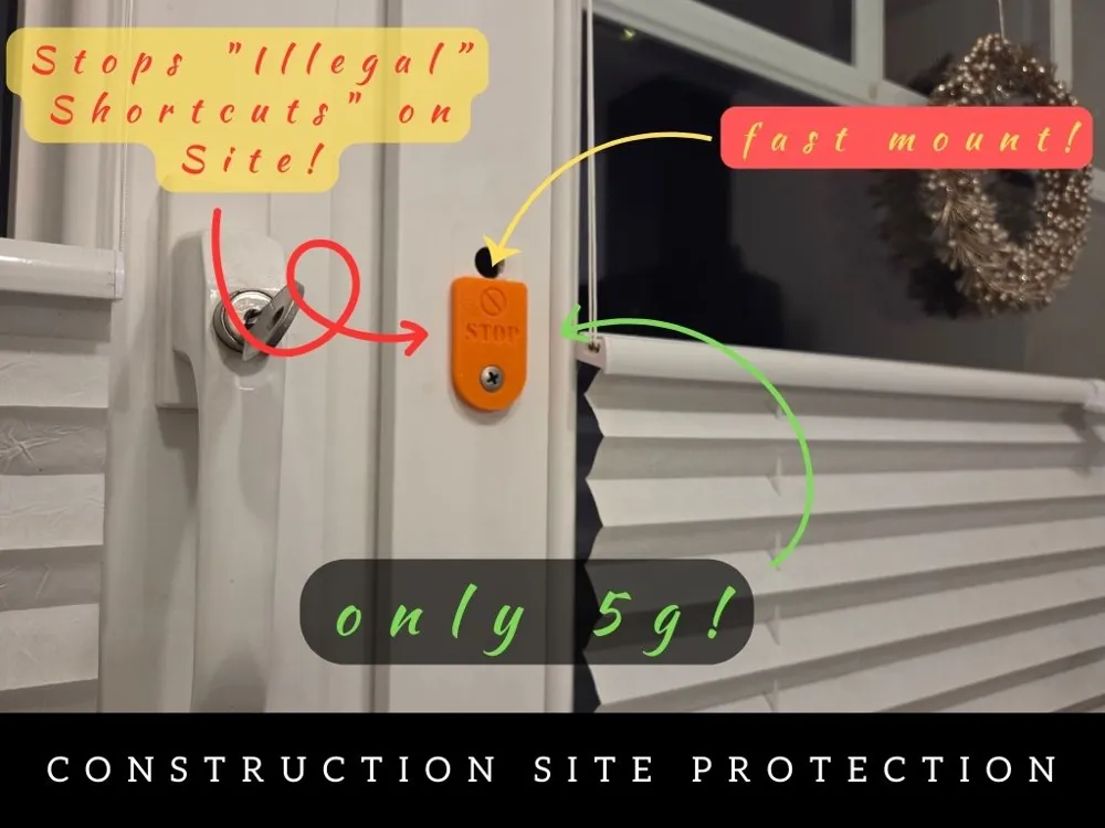 Construction Site Window Lock – Anti-Tamper Cover - Free 3D Print Model ...