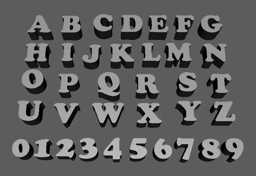 Number Letter Blocks Cooper Black Font by Obfuscated - MakerWorld