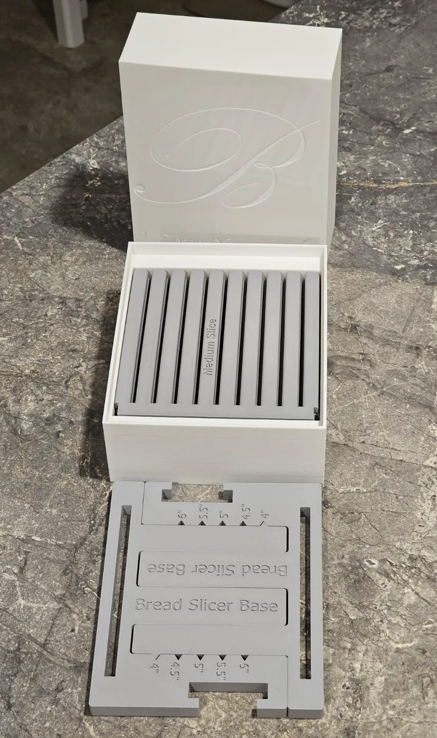 Bread Slicer, Two Sizes, Adjustable w/ Storage Box - Free 3D Print ...