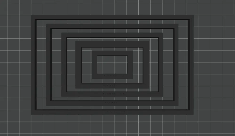 1 inch to 4 inch Rectangle Cutters(QTY 4 -Labeled) - Free 3D Print ...