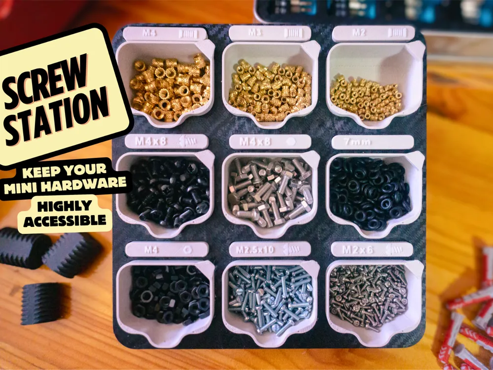 Mini Hardware Organizer – The Screw Station by Quickers MakerWorld: Download Free 3D Models