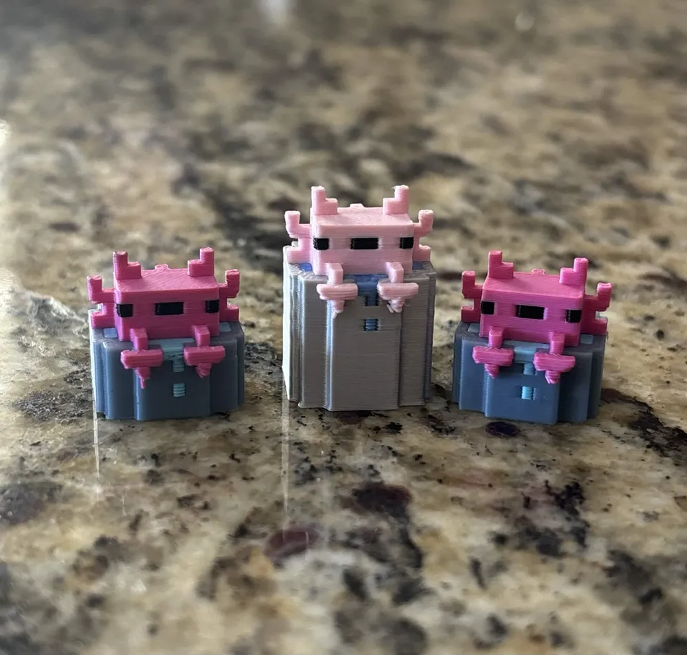 Keycap Axolotl dans un seau - Modèle d'Impression 3D Gratuit - MakerWorld