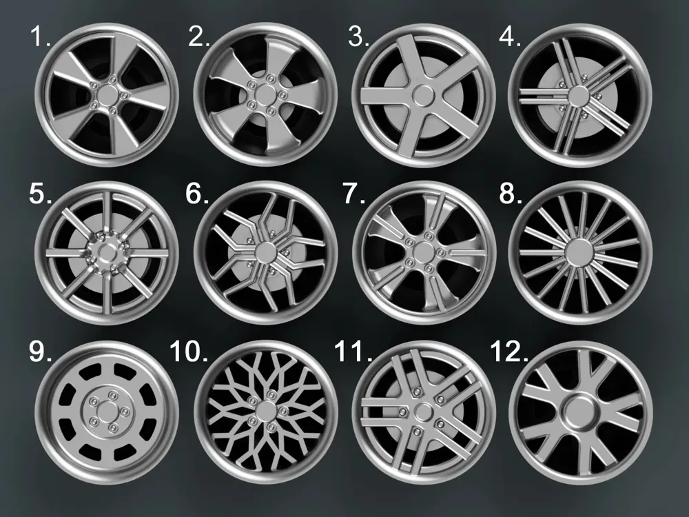 Tooned car - Wheel collection (24 RIMs) - Free 3D Print Model - MakerWorld