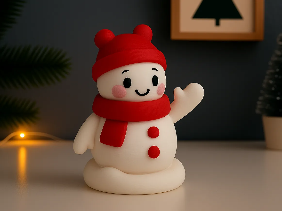 Adorable Cute Kawaii Christmas Snowman (AMS) - Free 3D Print Model ...