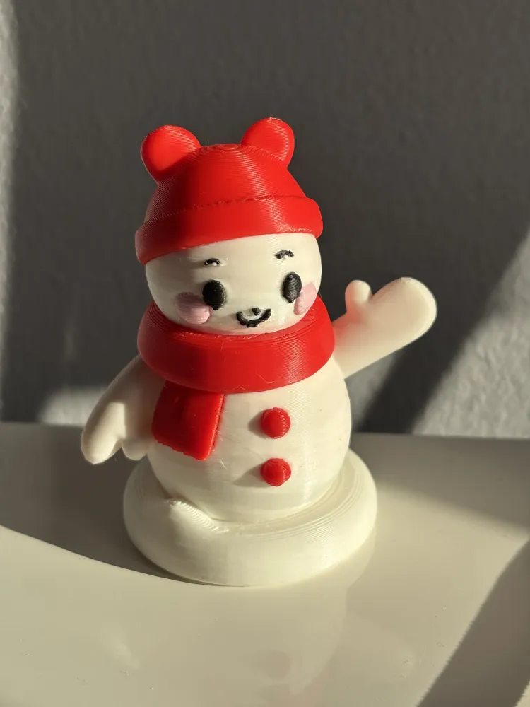 Adorable Cute Kawaii Christmas Snowman (AMS) - Free 3D Print Model ...