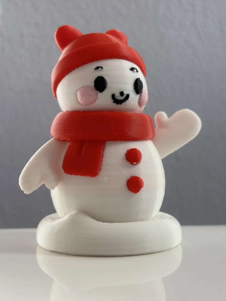 Adorable Cute Kawaii Christmas Snowman (AMS) - Free 3D Print Model ...