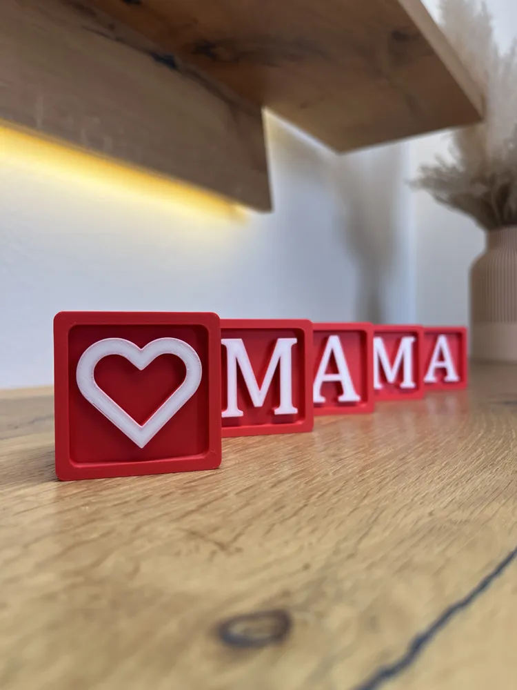 Regalo del Día de la Madre – Set de Cubos 3D MAMA con Corazón - Modelo ...