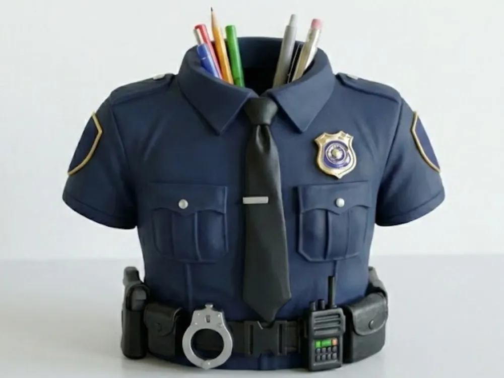 Police Officer Pen Holder / Desk Organizer - Free 3D Print Model ...