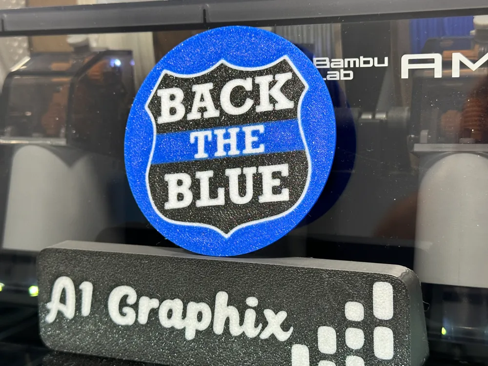 Police - Back The Blue - Coaster Badge Logo Sign by A1 Graphix - MakerWorld