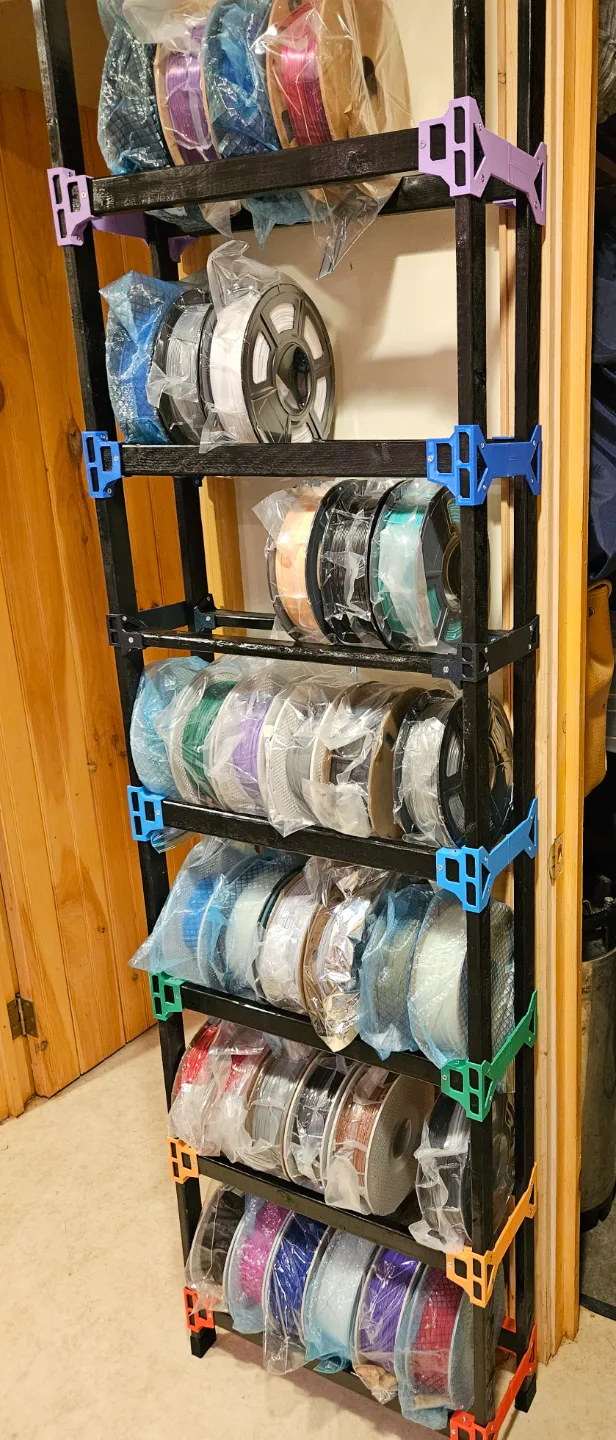 Filament spool rack - Brackets and feet, made with common 1x2" wood ...