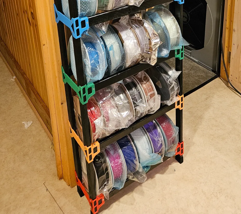 Filament spool rack - Brackets and feet, made with common 1x2" wood ...