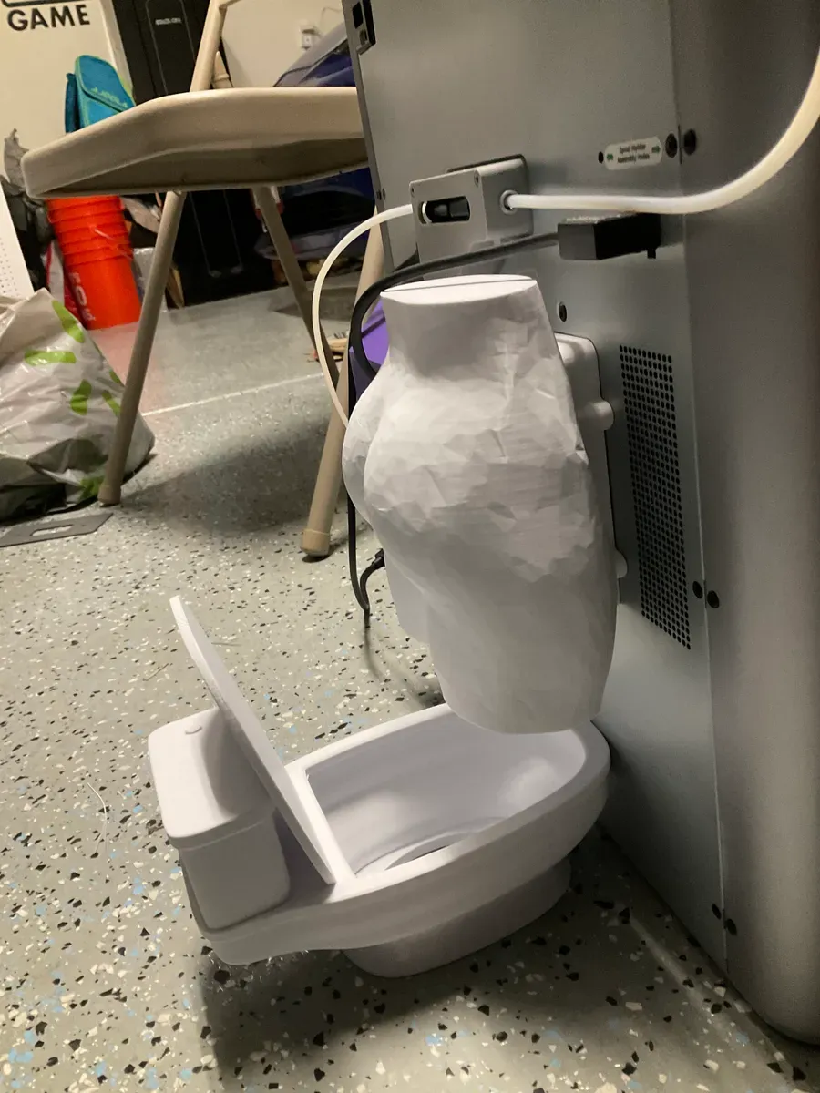 Bambu X1 Butt poop chute cover and Toilet poop bin Remixed by dorkytom - MakerWorld