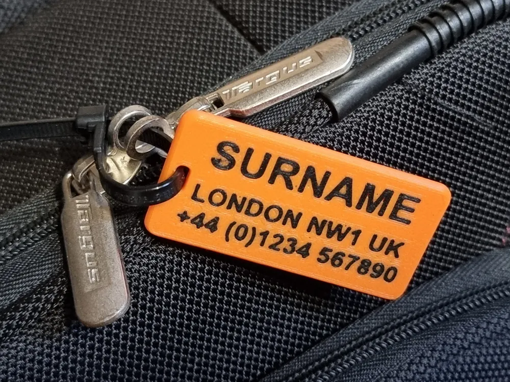 Luggage tags for suitcases with customisable text - Free 3D Print Model ...