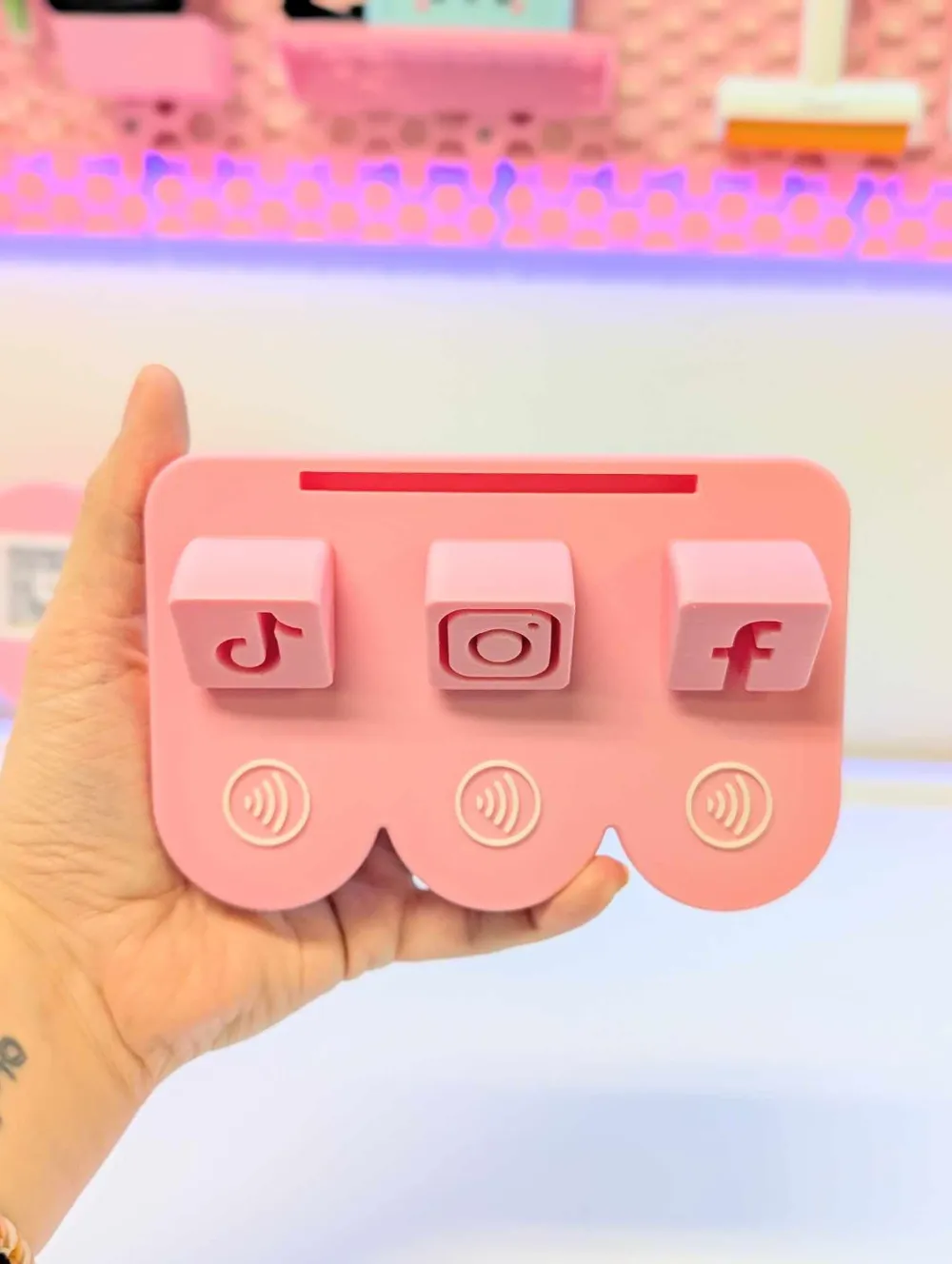 Three Social Media NFC Stand Base by B3D Studio - MakerWorld