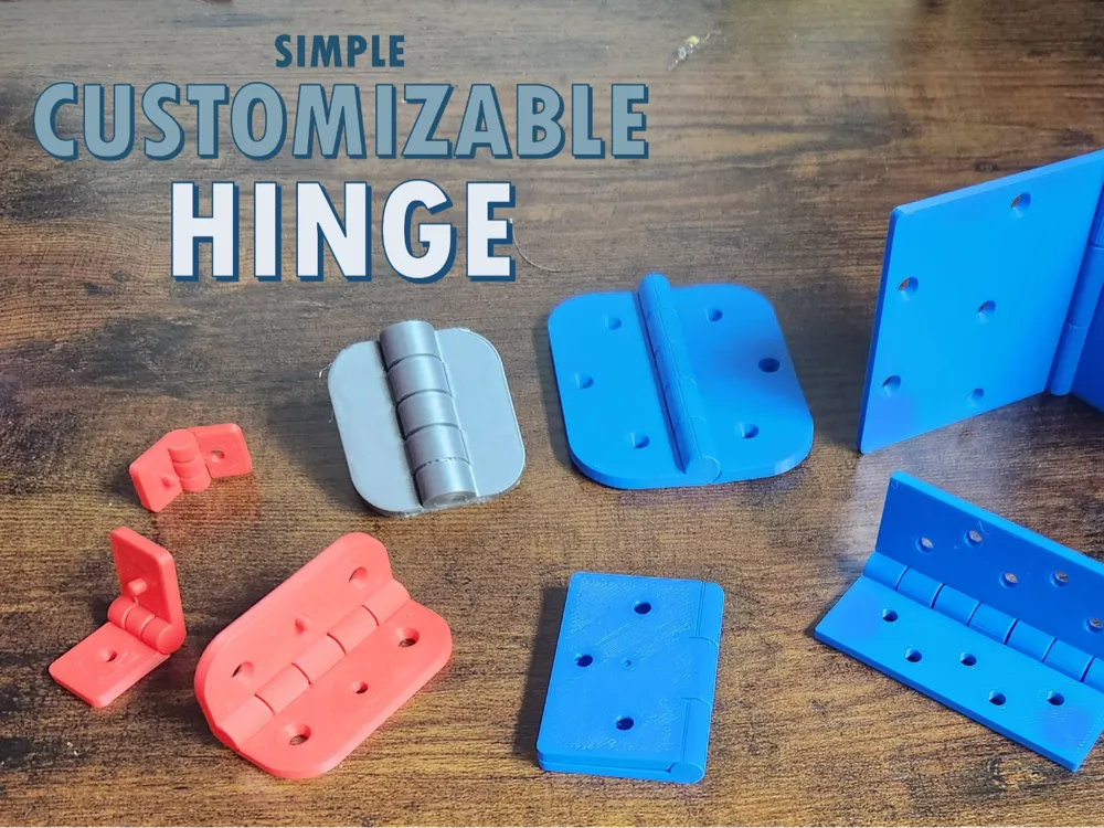 Simple Customizable Hinge (Parametric) V1.1 by Trawls MakerWorld: Download Free 3D Models