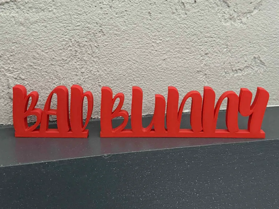 Bad Bunny - Name Sign Art Rap - Free 3D Print Model - MakerWorld