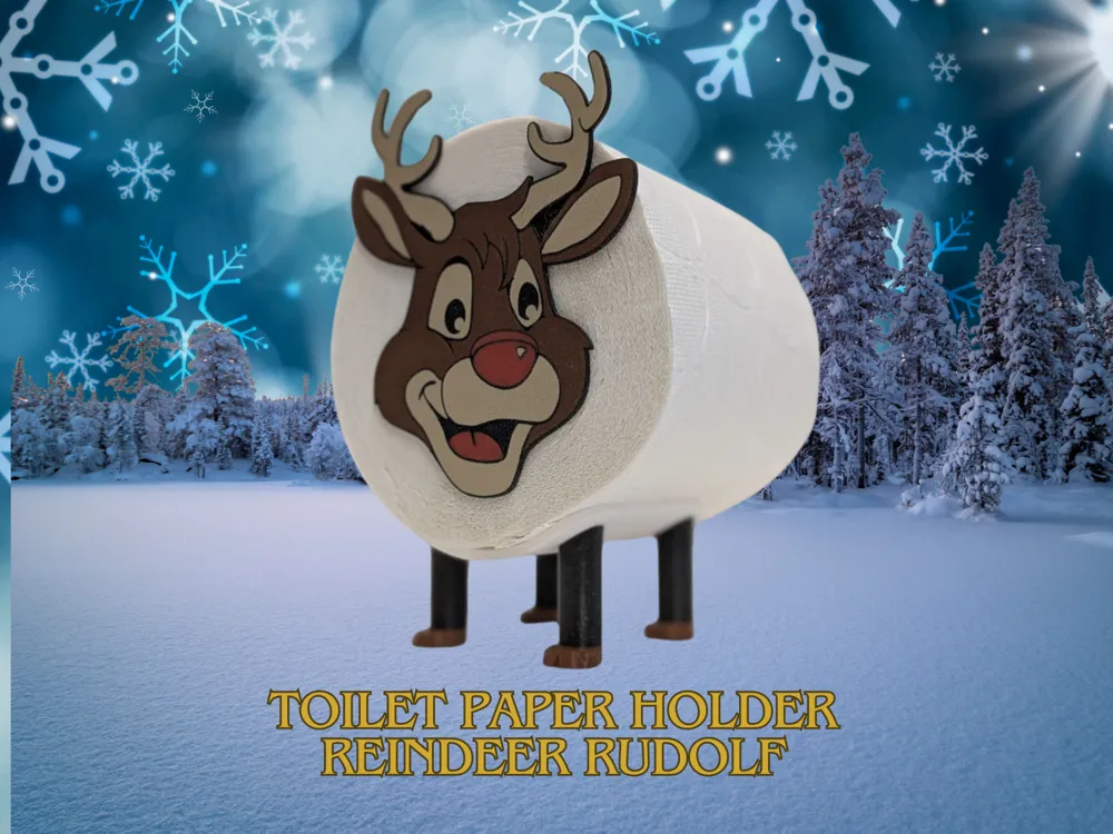 Rudolph the Red-Nosed Reindeer Toilet paper holder - Free 3D Print ...
