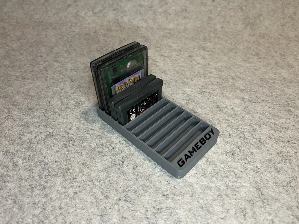 Games stand holder for 10 Gameboy cartridges - Free 3D Print Model ...