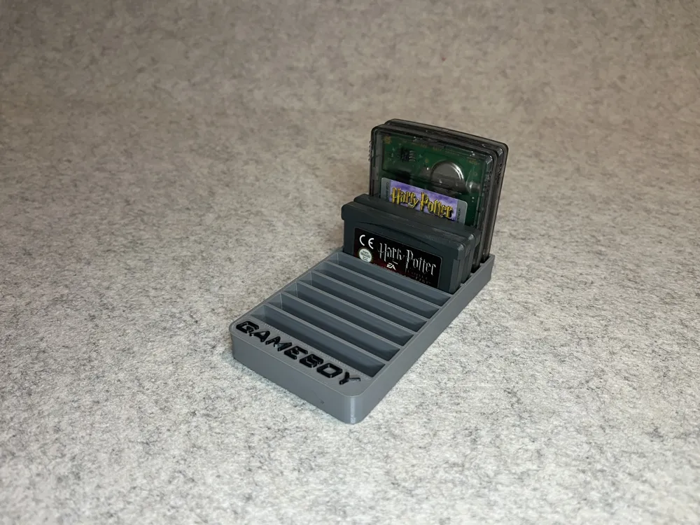 Games stand holder for 10 Gameboy cartridges - Free 3D Print Model ...