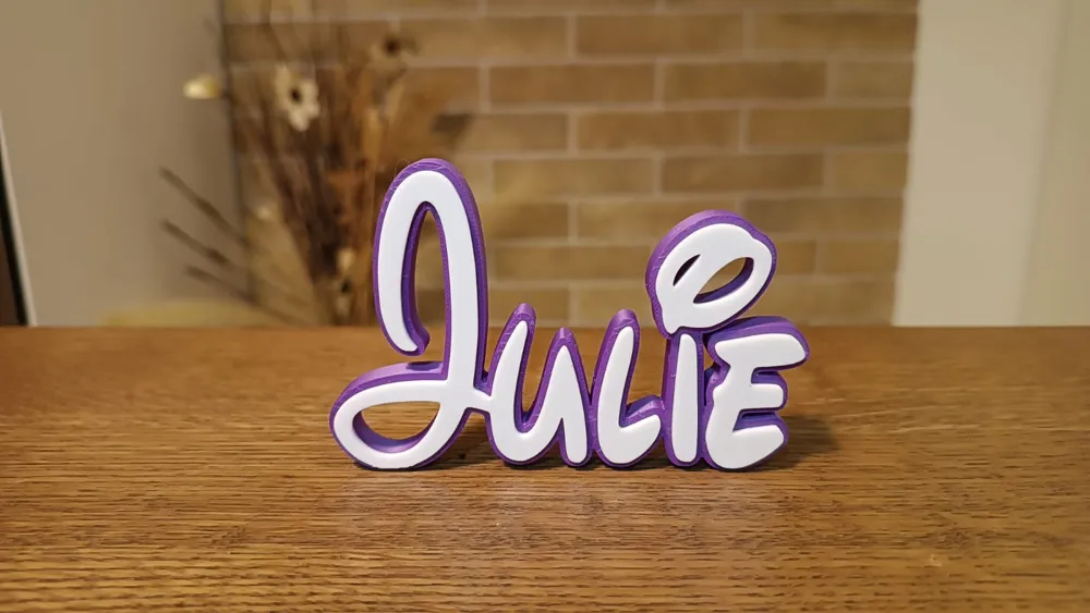 Julie Name Disney Font - Free 3D Print Model - MakerWorld