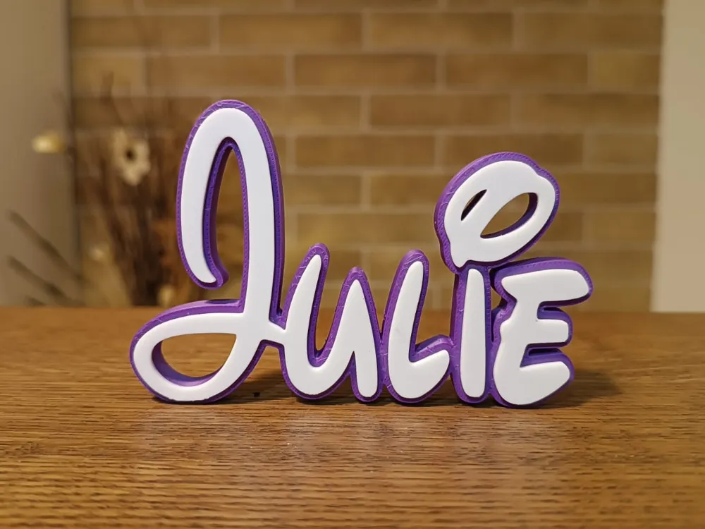 Julie Name Disney Font - Free 3D Print Model - MakerWorld