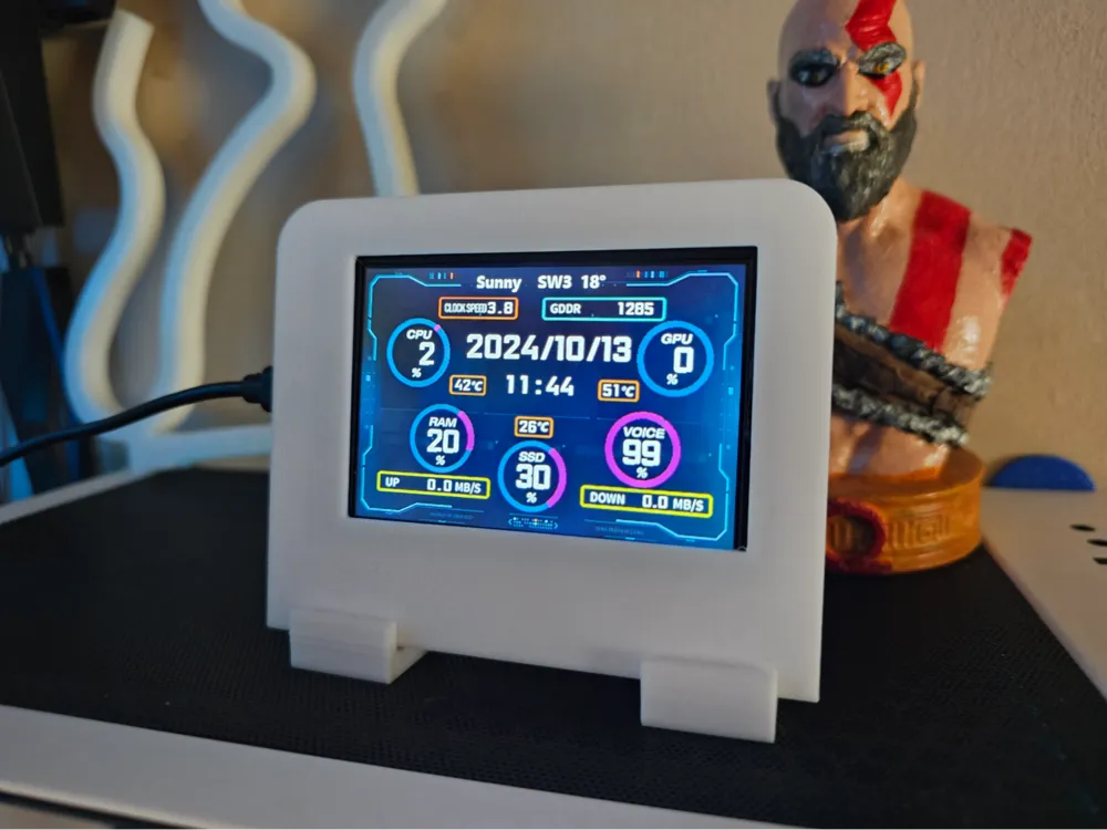 Turing Smart Screen Holder - Con base by Tripiro MakerWorld: Download ...