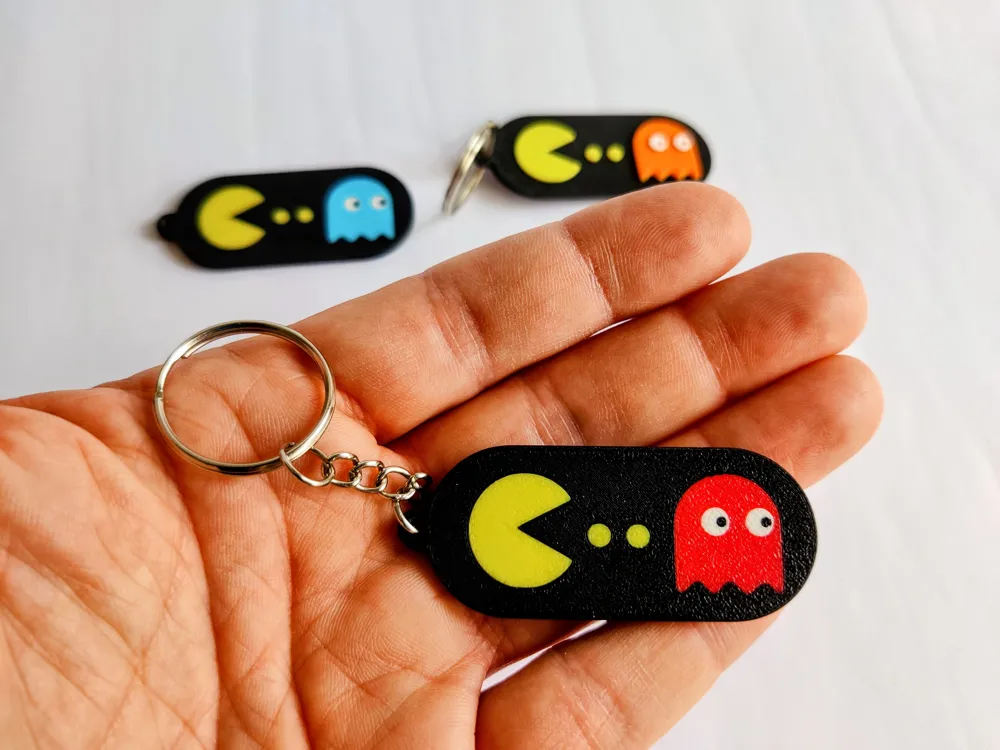 Pac-Man Keychain ***UPDATE*** - Free 3D Print Model - MakerWorld