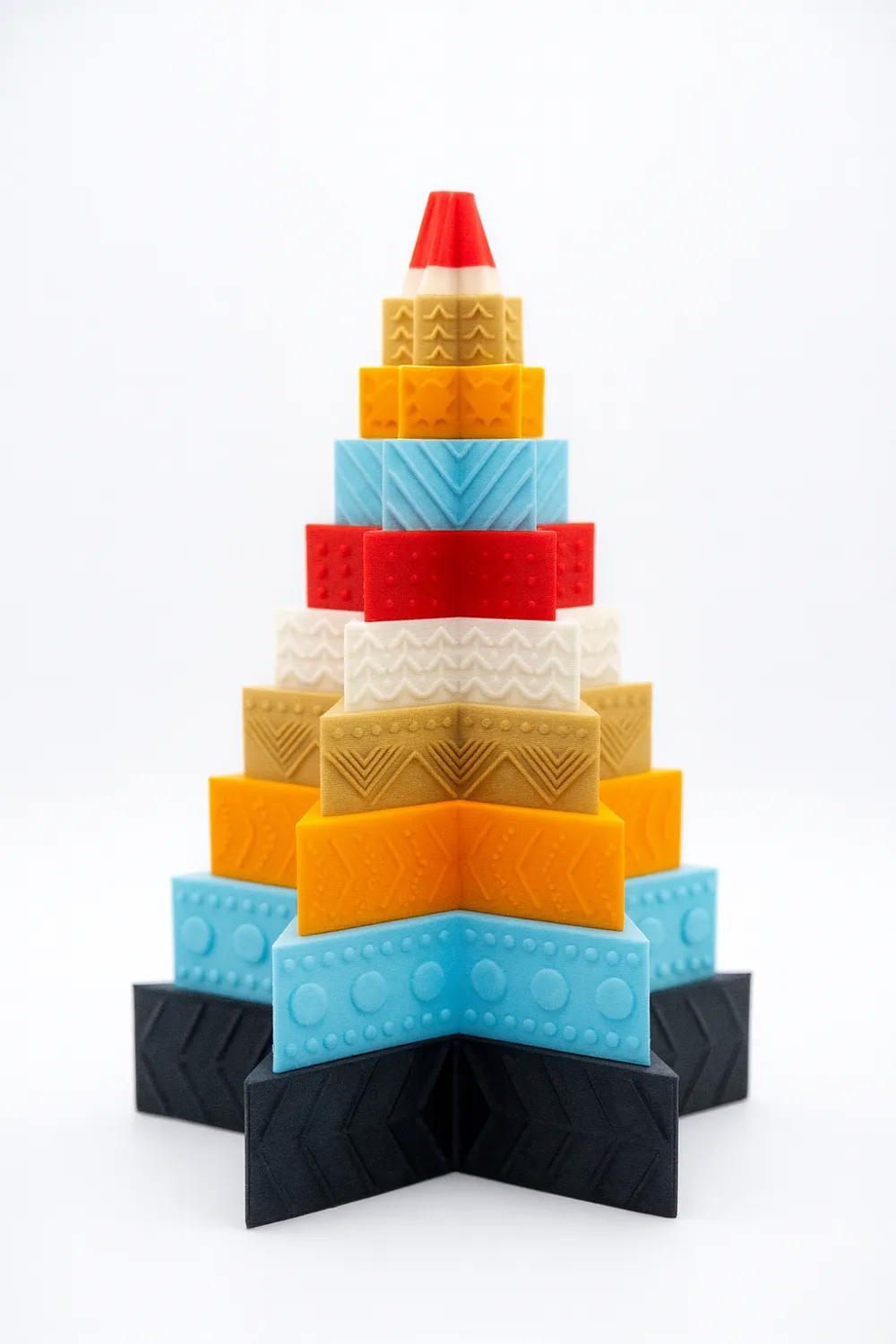 Sculpture d'étoile en couches – Ornement d'arbre multicolore par ...