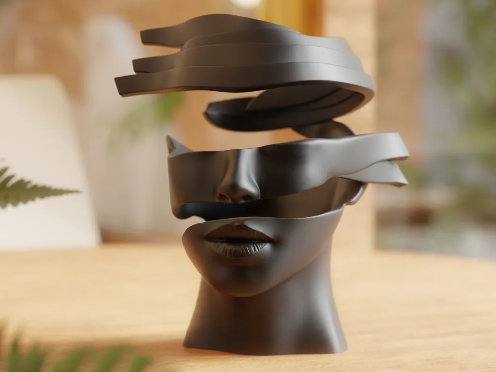 Fragmented Face Sculpture – Surreal Abstract Art - Free 3D Print Model ...