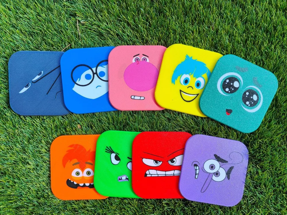 Inside Out 2 Coasters - Free 3D Print Model - MakerWorld