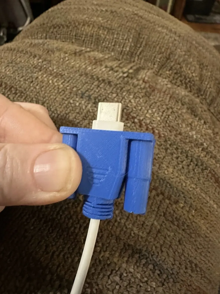 VGA Retro Cord Saver Cover - Free 3D Print Model - MakerWorld